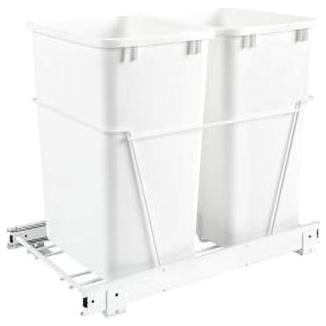 REV A SHELF RV 18PB Double 35 Quart Bottom Mount Waste Container White Rev A Shelf RV 18PB 2 S