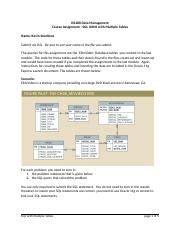 AssignmentSQLwithMultipleTables Docx IS3280 Data Management Course