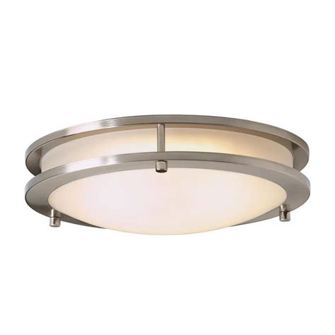 Hampton Bay Flaxmere 12 In Contemporary Low Profile Brushed Nickel
