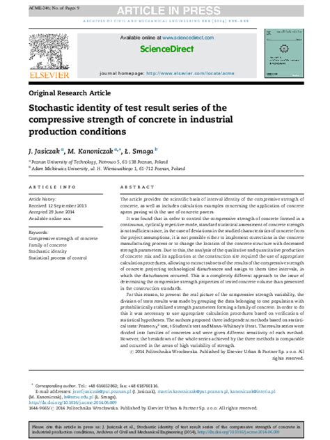 pdf stochastic identity of test result series of the compressive