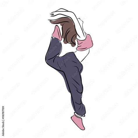 Hip Hop Woman Dancer Vector Sketch On White Stock Vector Adobe Stock