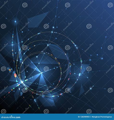 Abstract Molecules With Lines Geometric Polygon Triangle Pattern Vector Design Network