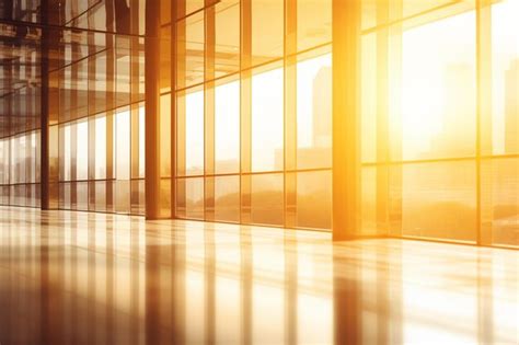 Premium Photo Blur Abstract Sunlight With Glass Wall Of Modern Building