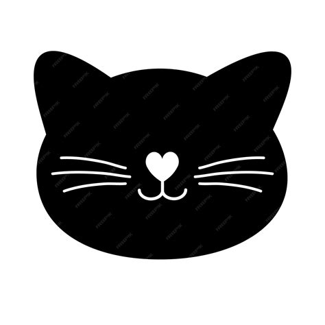 Cara De Gato Preto Vetor Vetor Premium