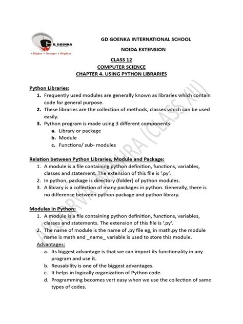 Chapter 4 Using Python Libraries Pdf Python Programming Language