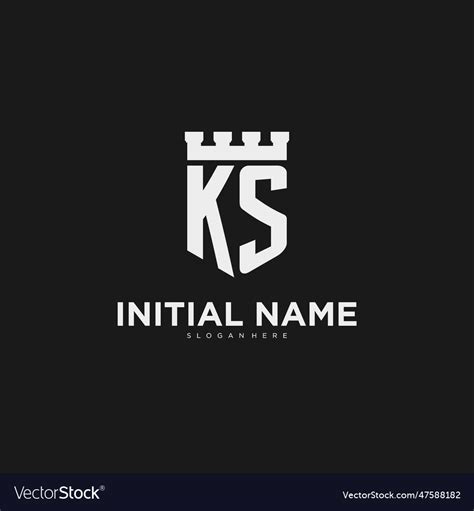 Initials Ks Logo Monogram With Shield Royalty Free Vector