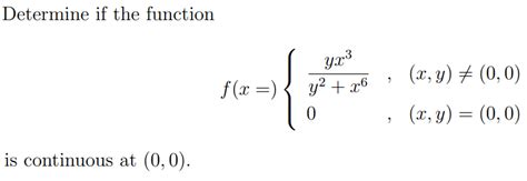 Solved Determine If The Function Yx3 X Y 00 Fx