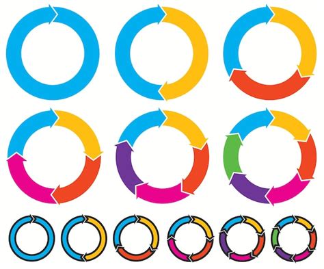 인포 그래픽 다이어그램 템플릿 벡터에 대한 원형 화살표 프리미엄 벡터