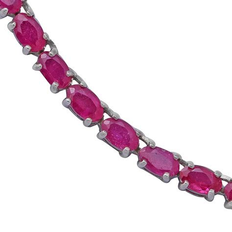 Buy 3025 Ctw Niassa Ruby Tennis Necklace 18 Inches In Platinum Over
