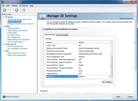 How To Disable Or Enable Vsync In Nvidia Control Panel Digistatement