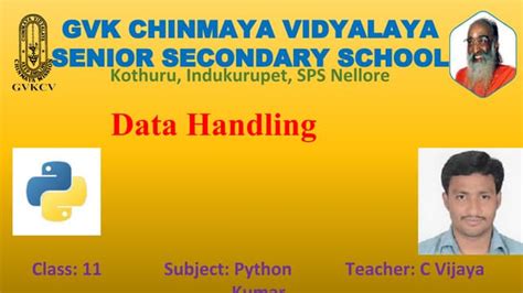 Data Handling Cbse Python Class 11 Pdf