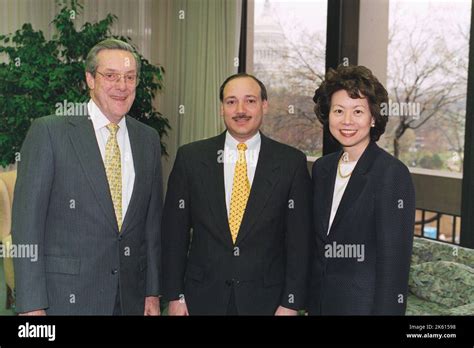 Office Of The Secretary Secretary Elaine Chao With Bill Brock Stock