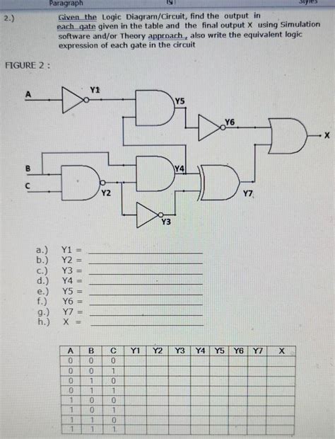 solved 2 paragraph given the logic diagram circuit find