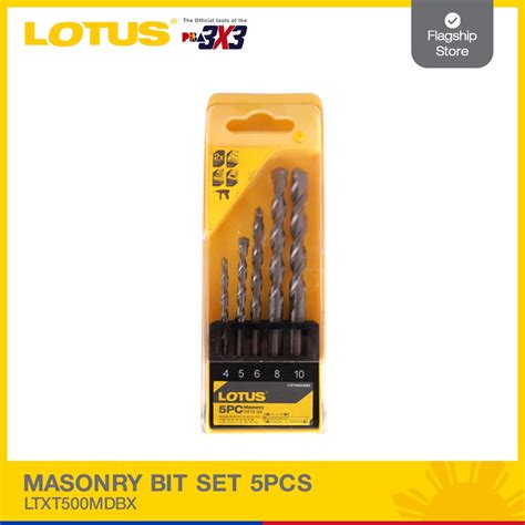 Lotus Masonry Bit Set 5pc Ltxt500mdbx Drill Accessories Shopee