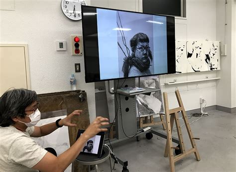 基礎科 自画像のレクチャーをおこないました！ すいどーばた美術学院
