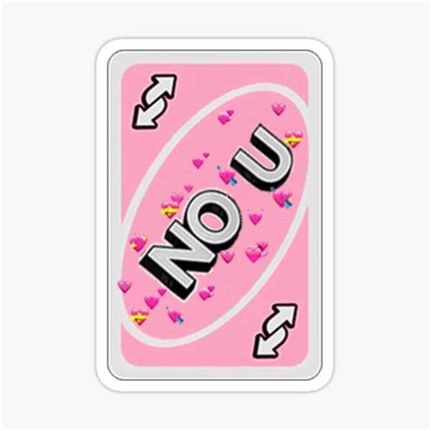 No U Uno Card Sticker For Sale By Biguwugenerator Redbubble