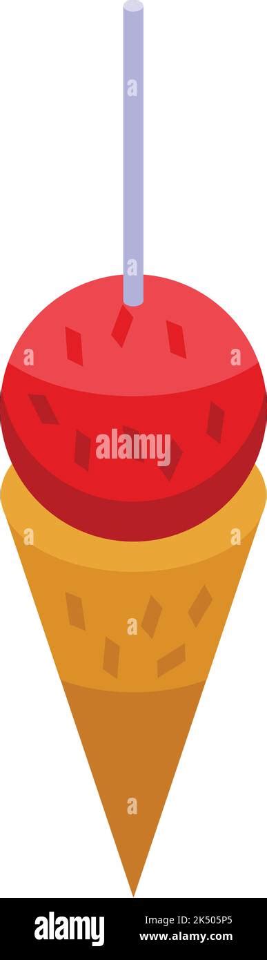 Mexican Pinata Ice Cream Cone Icon Isometric Vector Mexico Party