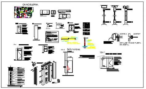 Window View Of Folding Axle Leaf Laminated Profile Section View Dwg