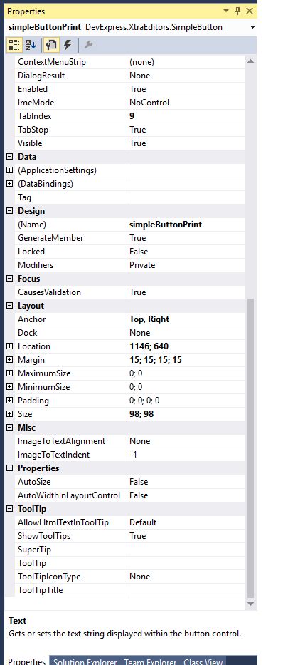C Visual Studio Designer Property Window Vs Designer File Stack Overflow