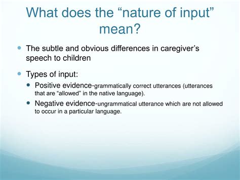 Ppt Nature Of The Input Powerpoint Presentation Free Download Id