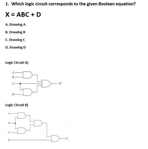 Solved Which Logic Circuit Corresponds To The Given Chegg