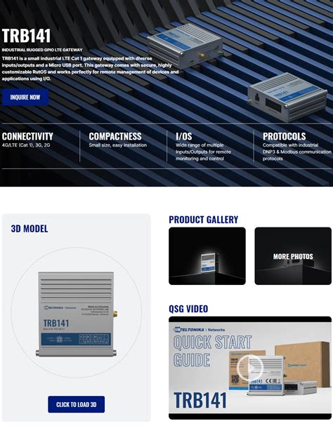 Teltonika Trb141 Small Lightweight Powerful And Cost Efficient Linux Based Lte Industrial