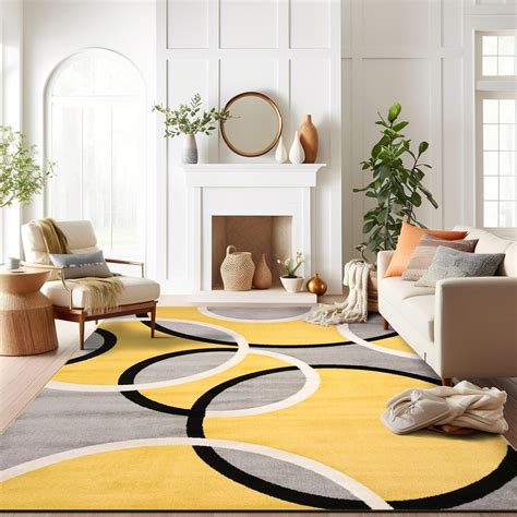 Rugshop Contemporary Abstract Circles Area Rug 88 X 12