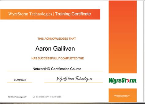 Aaron Gallivan On Linkedin Finally Certified After Using The Kit For Years Wyrestorm Technologies…