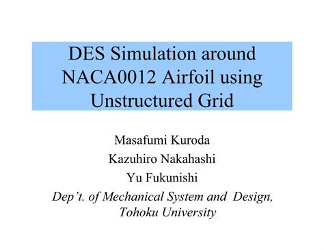 pdf des simulation around naca0012 airfoil using unstructured grid