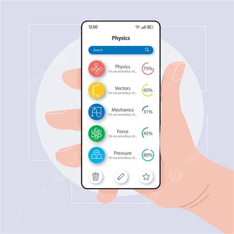 Smartphone Interface For Physics Learning App Subjects Application