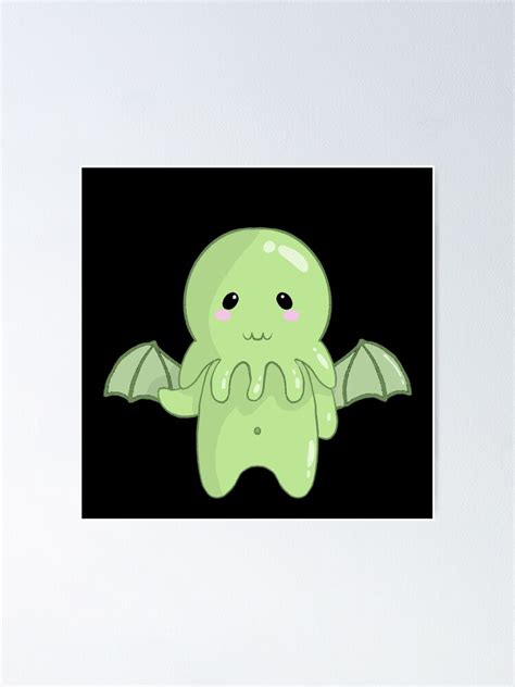 Cute Kawaii Cthulhu Lovecraft Fantasy Monster Poster For Sale By