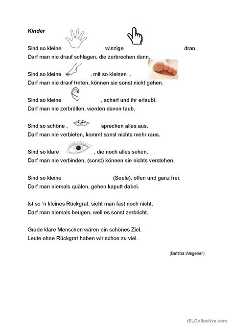 Plural mit dem Lied -Kinder- allgeme…: English ESL worksheets pdf & doc