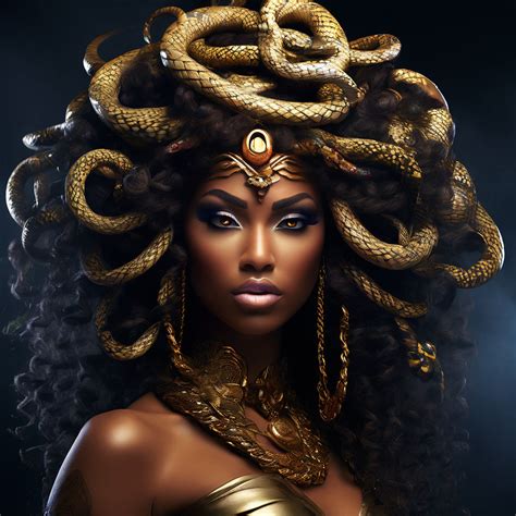 Sexy Medusa Face Snakes On Her Head Brown Skin By Eye Forpaint Playground
