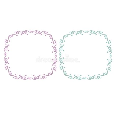 Pastel Colored Ornamental Wedding Frames Set Stock Vector