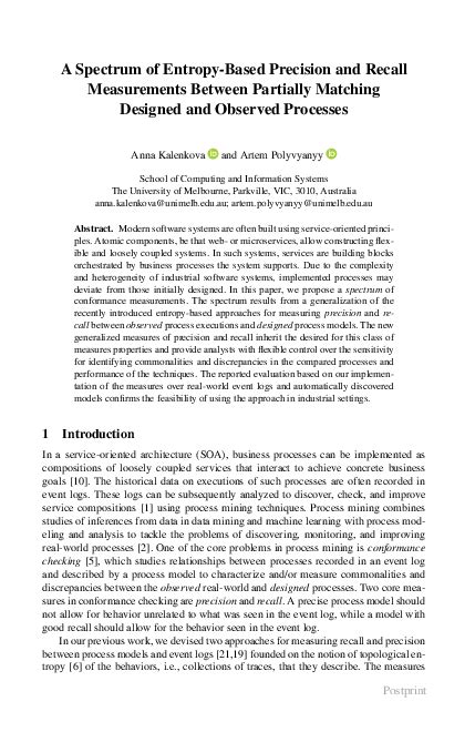pdf a spectrum of entropy based precision and recall measurements between partially matching