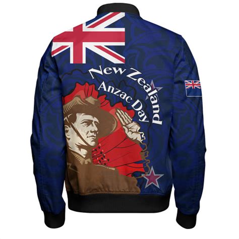 New Zealand Anzac Day Custom Baseball Jacket Anzac Day Nz Flag