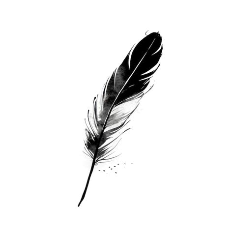 Silhouette Feather Feather Drawing Sketch Premium Ai Generated Image