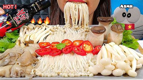 Eating Mushrooms Feast Spicy Fire Sauce Asmr Makan Jamur ăn Nấm