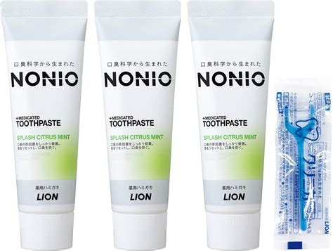 Amazon Nonioノニオ 医薬部外品 ハミガキ スプラッシュシトラスミント 歯磨き粉 フッ素 130g×3個 フロス付き