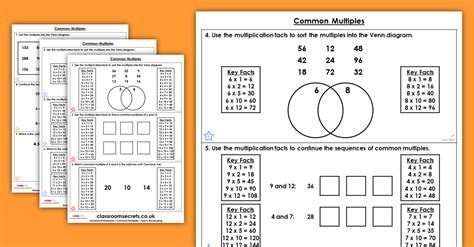 Common Multiples Homework Extension Year 6 Four Operations Classroom