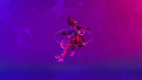 배경 화면 여자들 Girl With Weapon 공상 과학 소설 핑크와 블루 네온 불빛 Neon Glow 무기
