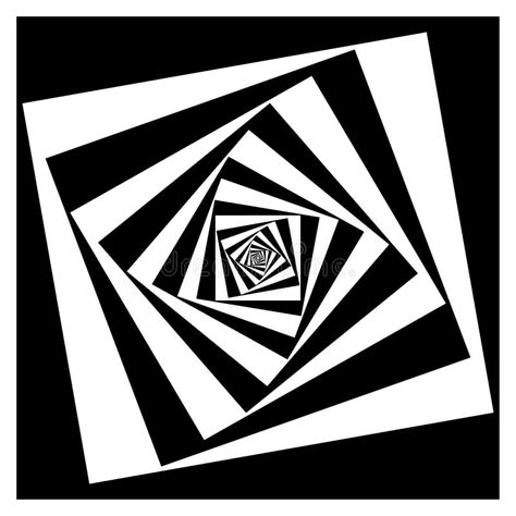 Abstract Geometric Element With Inward Rotating Squares Stock Vector