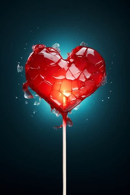 Gros Plan Sur Une Sucette Coeur Brisé Photo Gratuite