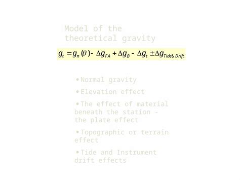ppt model of the theoretical gravity normal gravity elevation effect