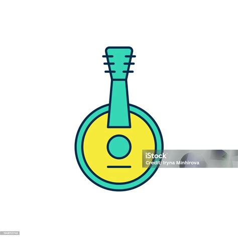 Contour Rempli Icône Banjo Isolée Sur Fond Blanc Instrument De Musique