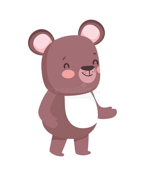 Cute Brown Bear Character Cartoon Stock Vector Illustration Of Icon