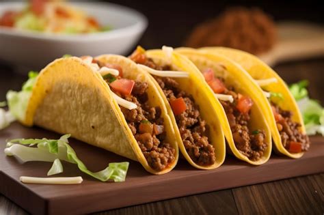 Tacos Un Plato Mexicano Que Consiste En Una Tortilla Rellena Con Varios