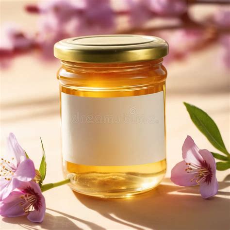 Jar Of Honey Blank Empty Generic Product Packaging Mockup Stock