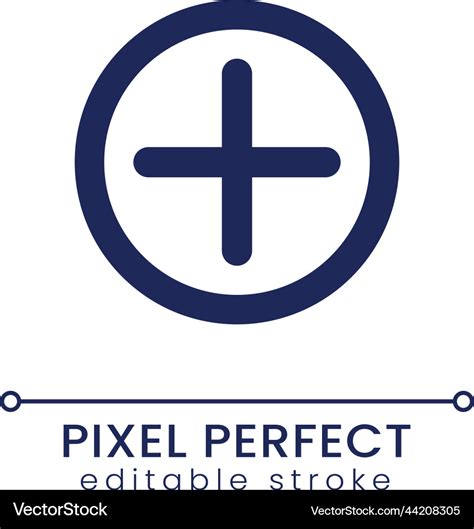 Add Button Pixel Perfect Linear Ui Icon Royalty Free Vector