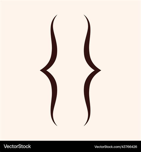 Double Curly Brackets Maths Thick Braces Pair Vector Image